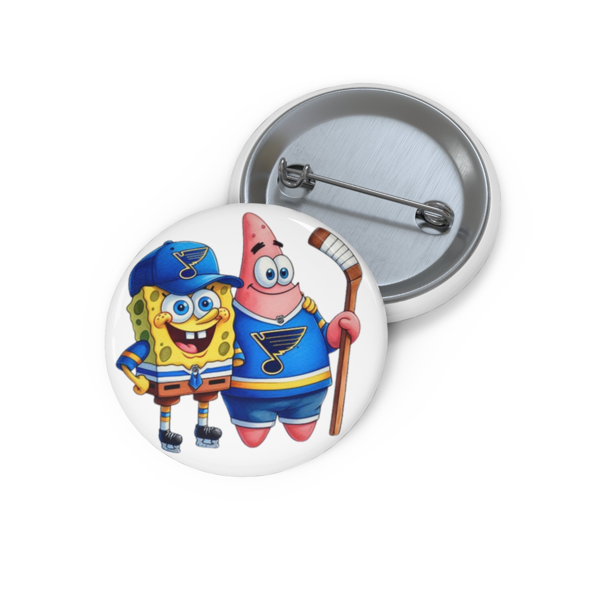 STL Blues Hockey Themed Spongebob Custom Pin Buttons - Etsy