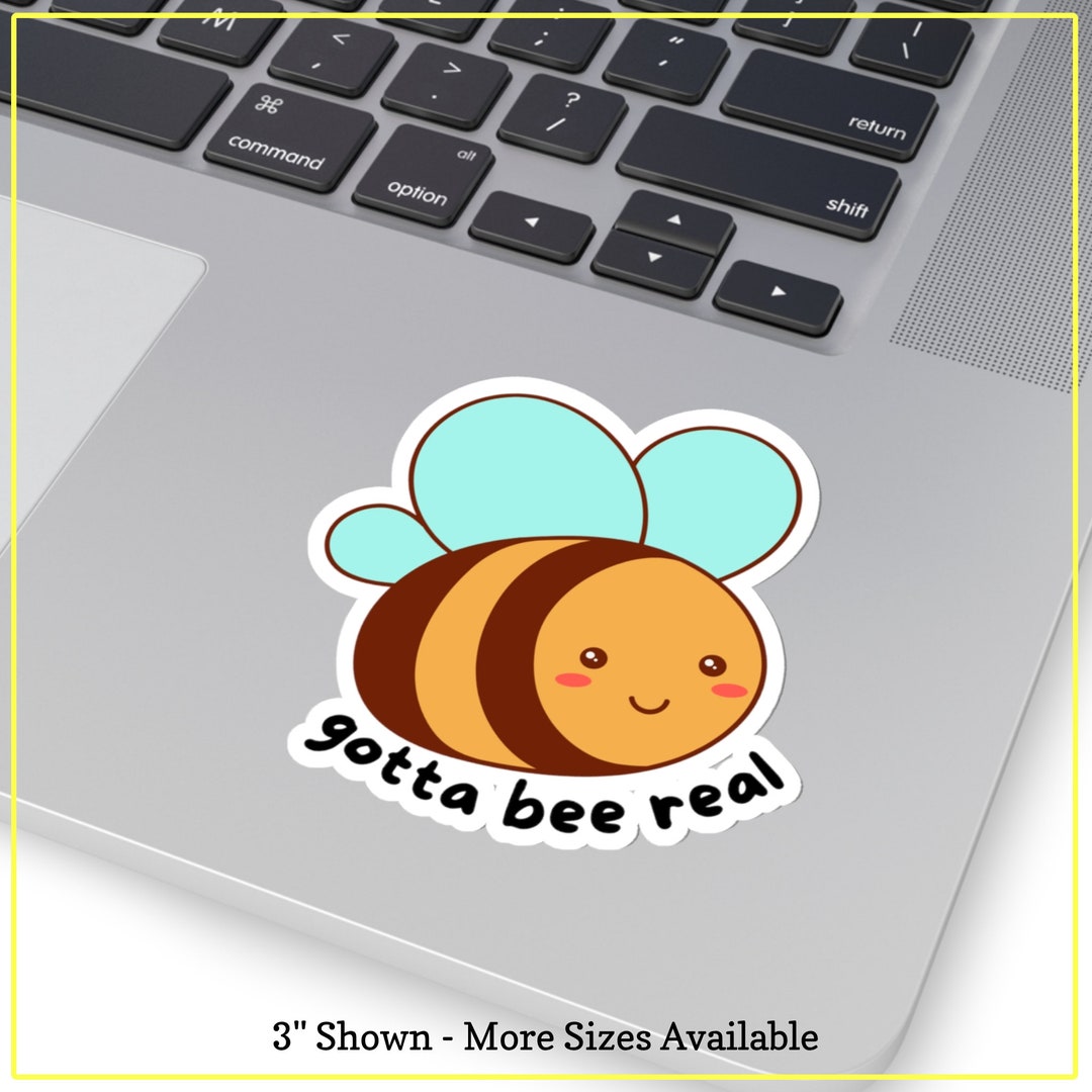 Kawaii Bee Sticker Kawaiiness Bee Real, Water Bottle Sticker, Car ...