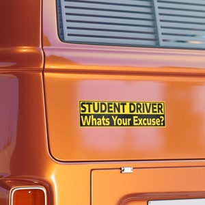 Student Driver Bumper Sticker, New Driver Car Sticker Funny I'm ...