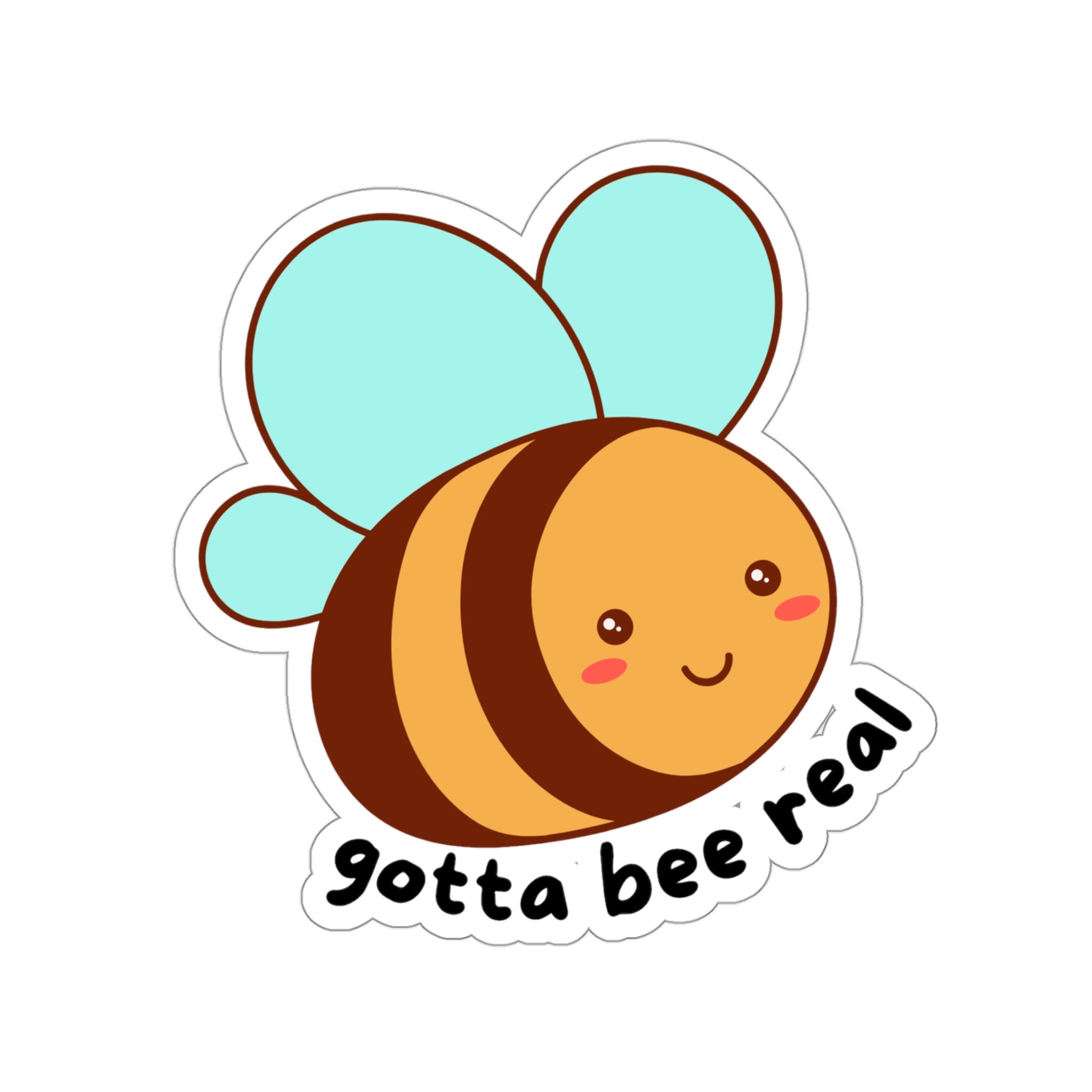 Kawaii Bee Sticker Kawaiiness Bee Real, Water Bottle Sticker, Car ...
