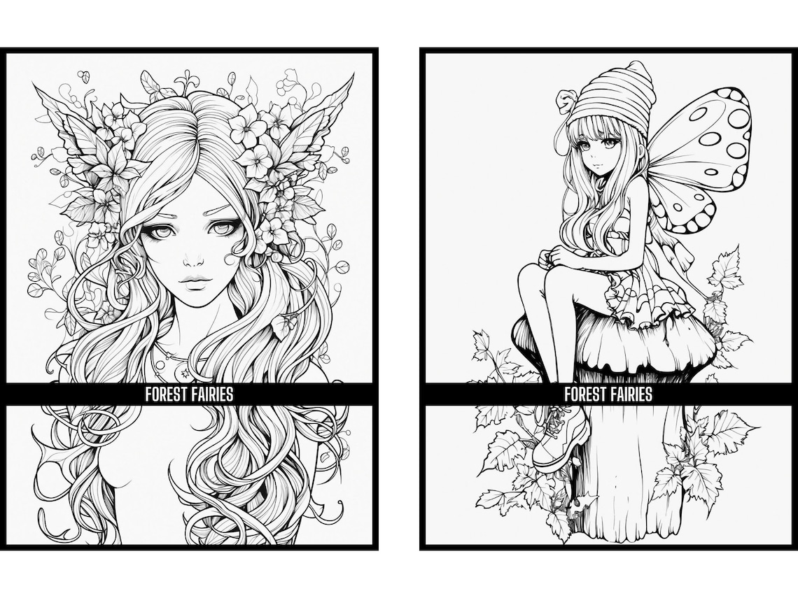 50 Forest Fairies Coloring Pages: Whimsical Coloring Pages for All Ages ...