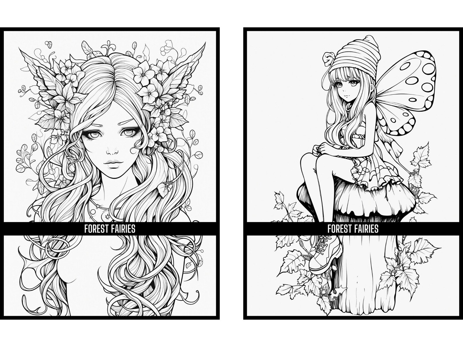 50 Forest Fairies Coloring Pages: Whimsical Coloring Pages for All Ages ...