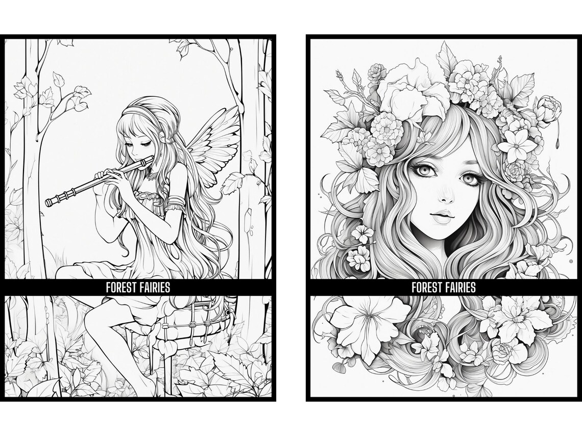 50 Forest Fairies Coloring Pages: Whimsical Coloring Pages for All Ages ...