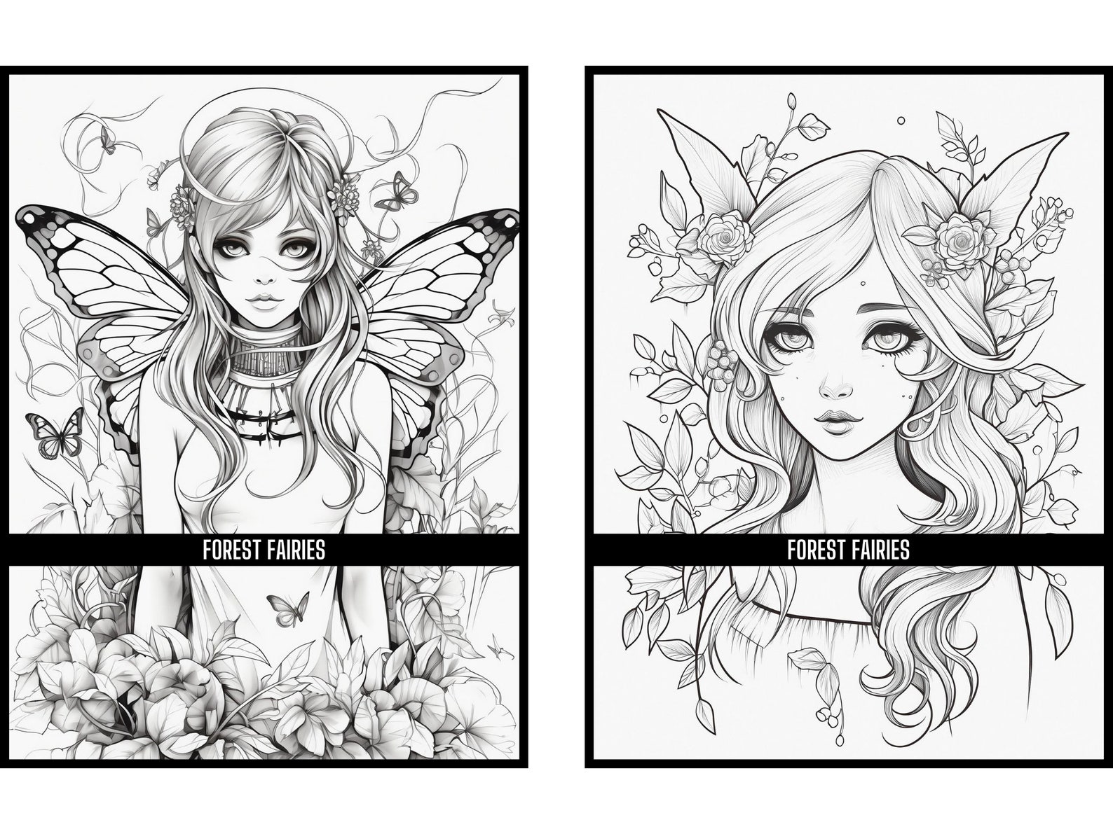 50 Forest Fairies Coloring Pages: Whimsical Coloring Pages for All Ages ...