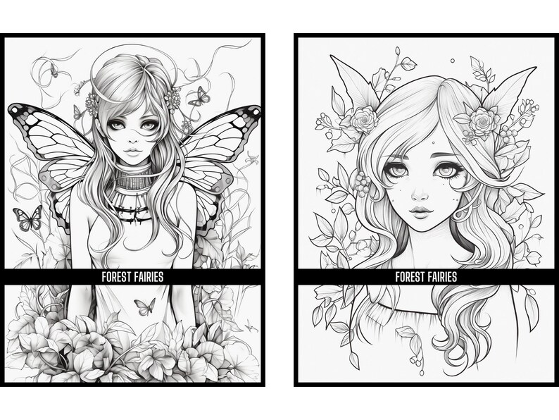 50 Forest Fairies Coloring Pages: Whimsical Coloring Pages for All Ages ...