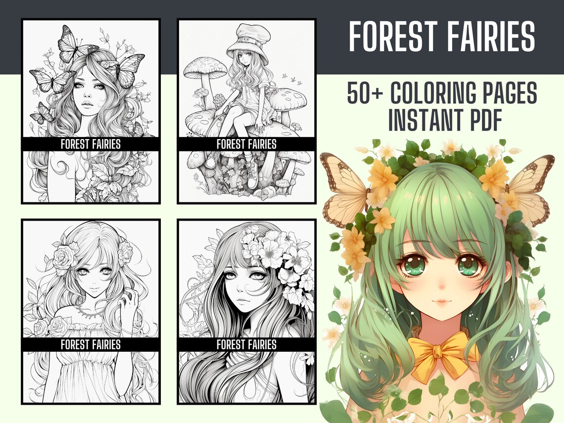 50 Forest Fairies Coloring Pages: Whimsical Coloring Pages for All Ages ...