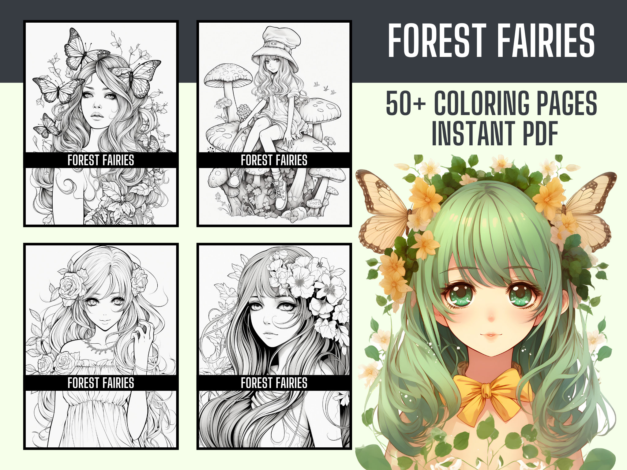 50 Forest Fairies Coloring Pages: Whimsical Coloring Pages for All Ages ...