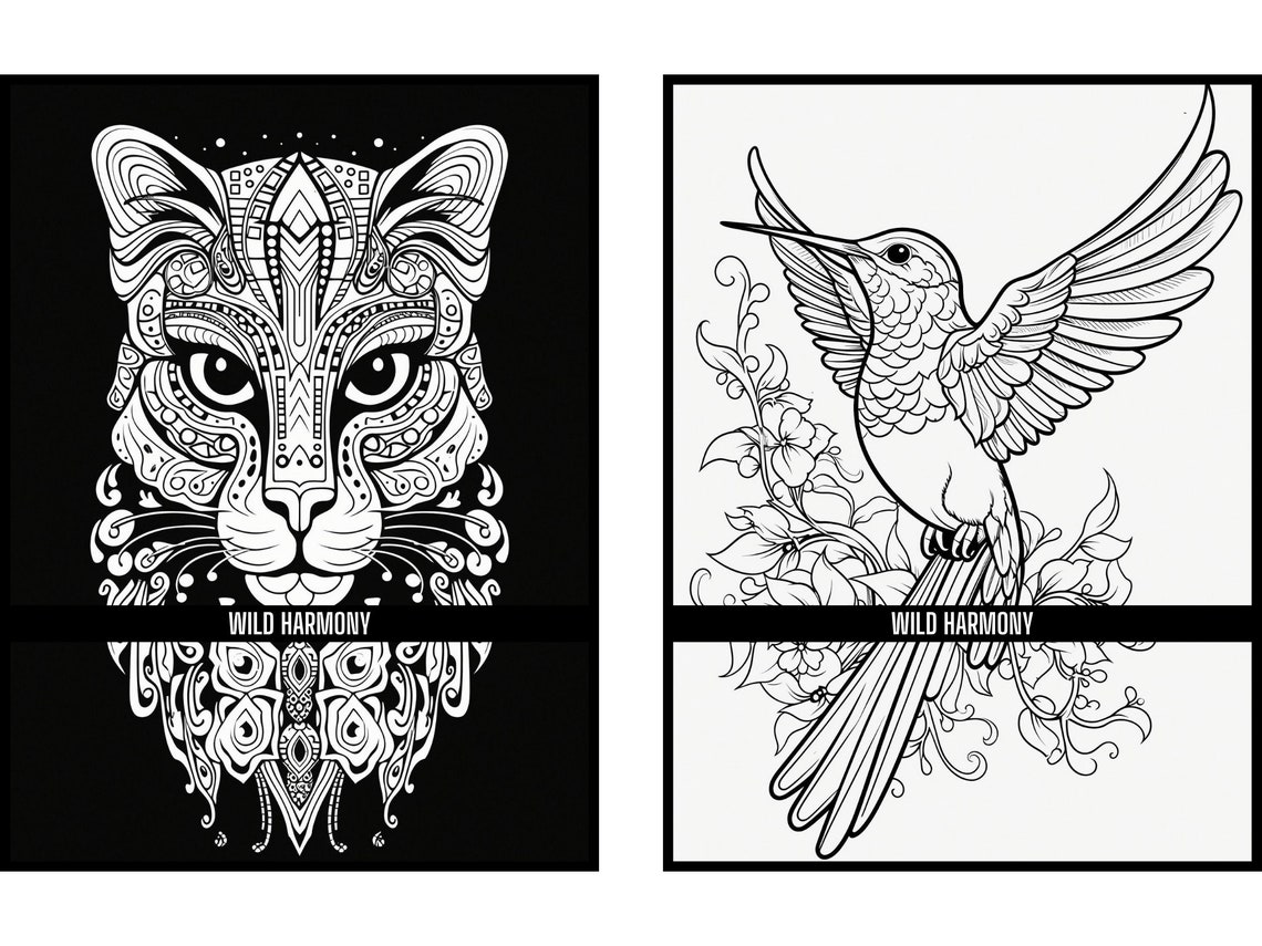 100 Animal Patterns Wild Harmony Coloring Pages: A Stress-relieving ...