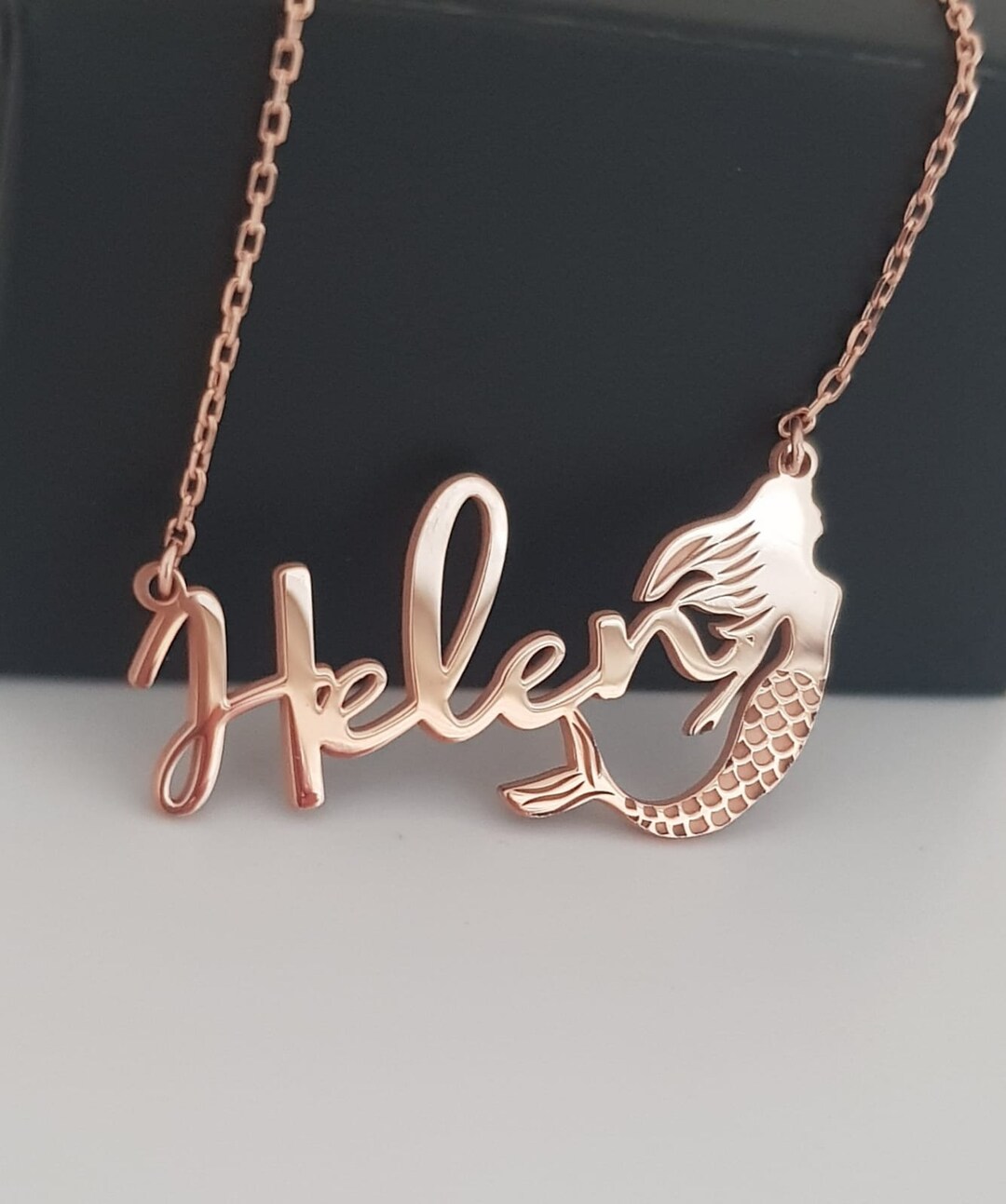Gold Mermaid Necklace, Personalized Mermaid Name Necklace, Mermaid ...