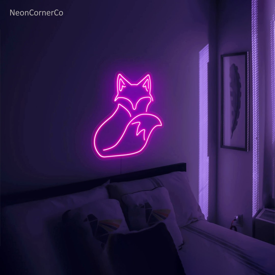 Fox Neon Sign Animal Led Neon Light Wall Decor, Fox Neon Sign USB ...
