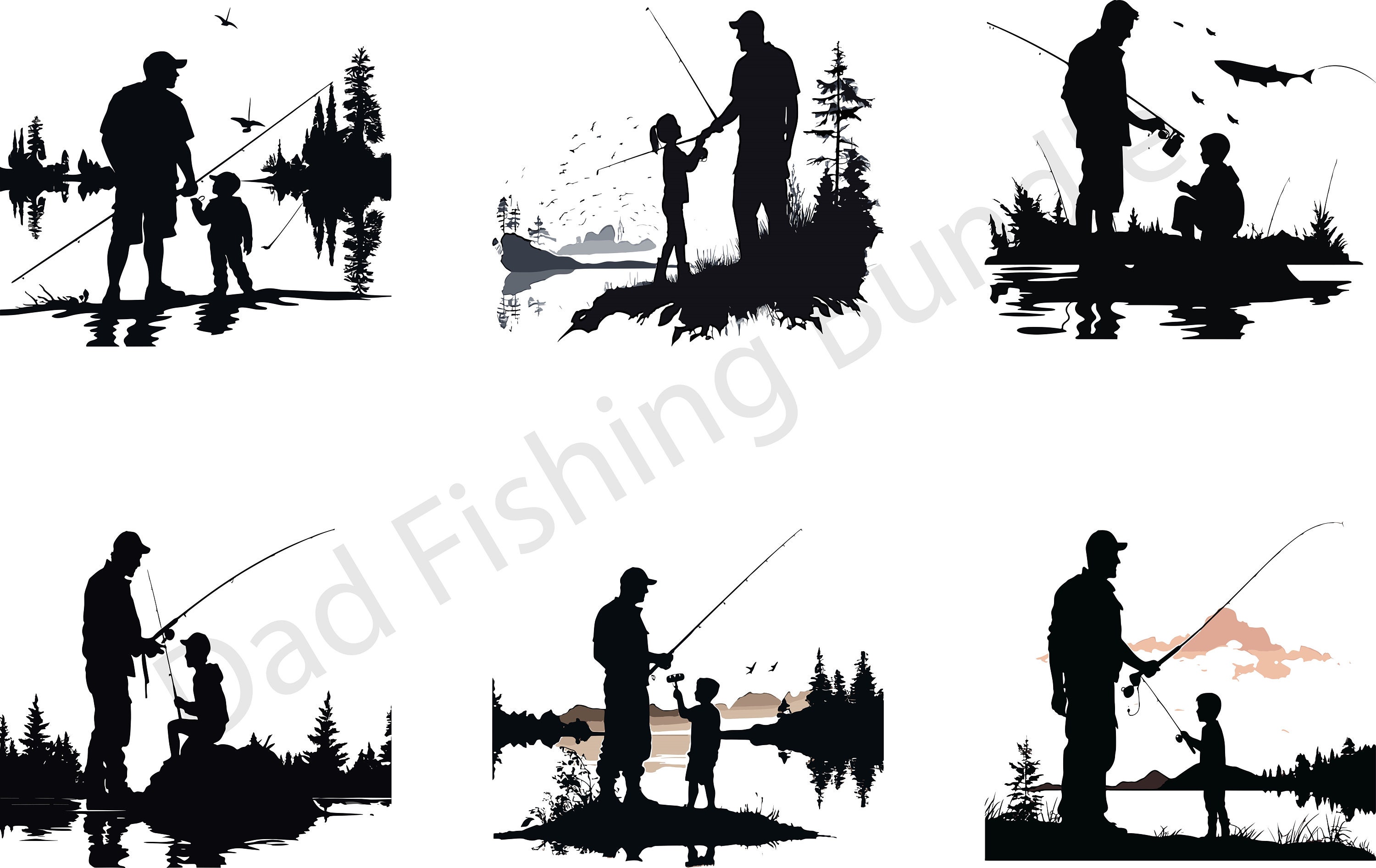 Fishing Svg -dad Fishing Themed Designs | Fishing Svg Bundle | Fishing ...