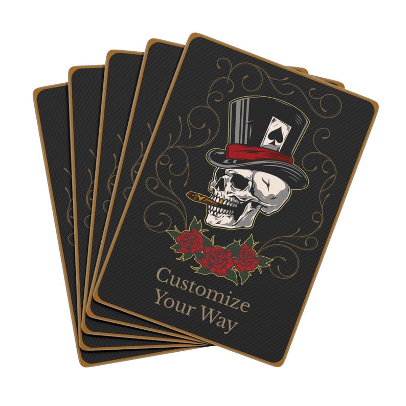 Customizable Skull Playing Cards Set, Poker Gifts for Gamers, Card ...
