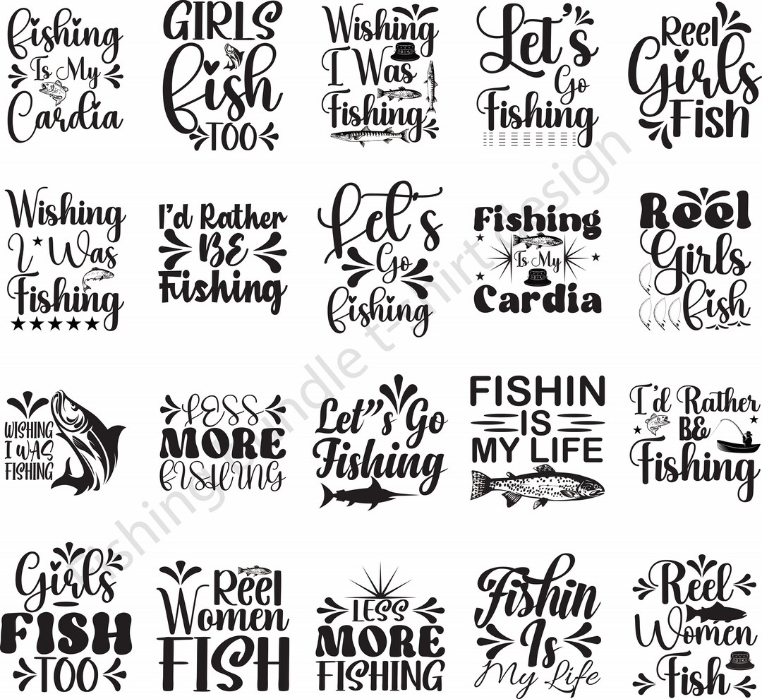 Fishing SVG Bundle - 20 Themed Designs (digital Download) - Etsy