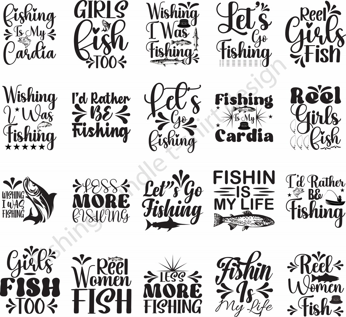Fishing Svg - 20 Fishing Themed Designs | Fishing Svg Bundle | Fishing ...