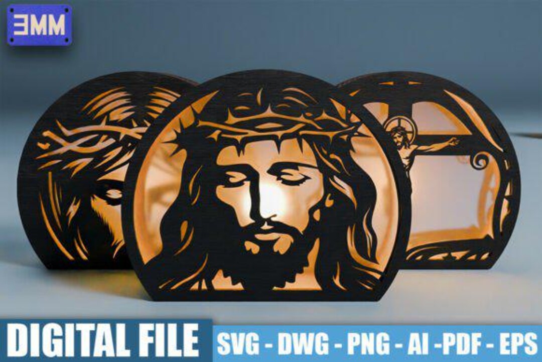 3D Jesus Christ Lantern Laser Cut Files - SVG, EPS, DWG, Png, Ai, Pdf ...