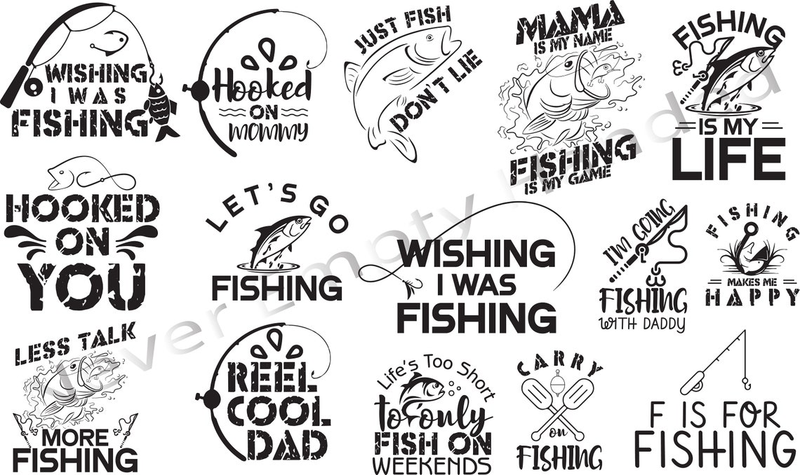 Fishing Svg - 15 Fishing Themed Designs | Fishing Svg Bundle | Fishing ...