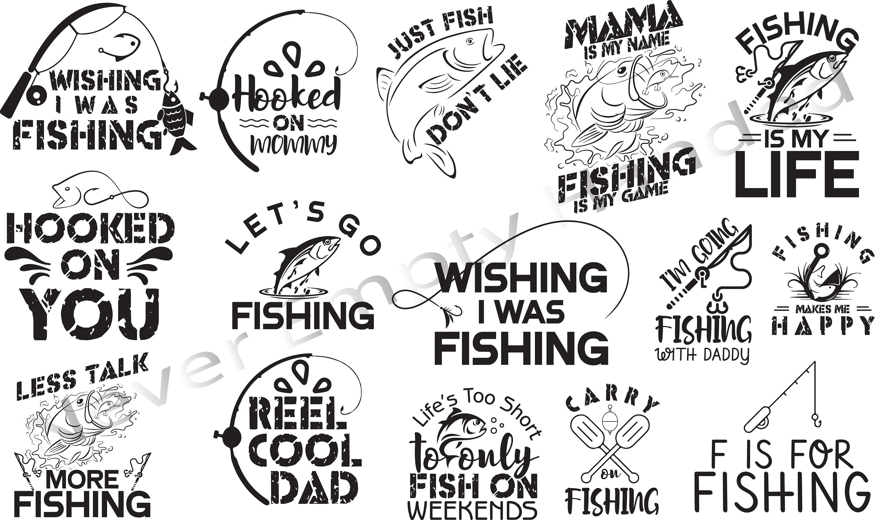 Fishing Svg - 15 Fishing Themed Designs | Fishing Svg Bundle | Fishing ...