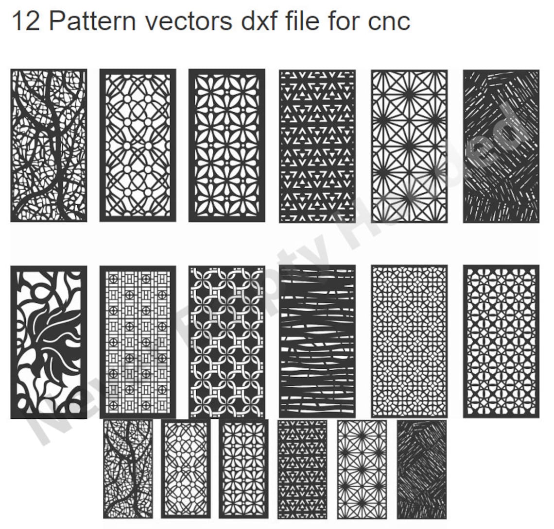 Dxf Files for Cnc Plasma Laser Cutting and Plotting - 12 Pattern ...