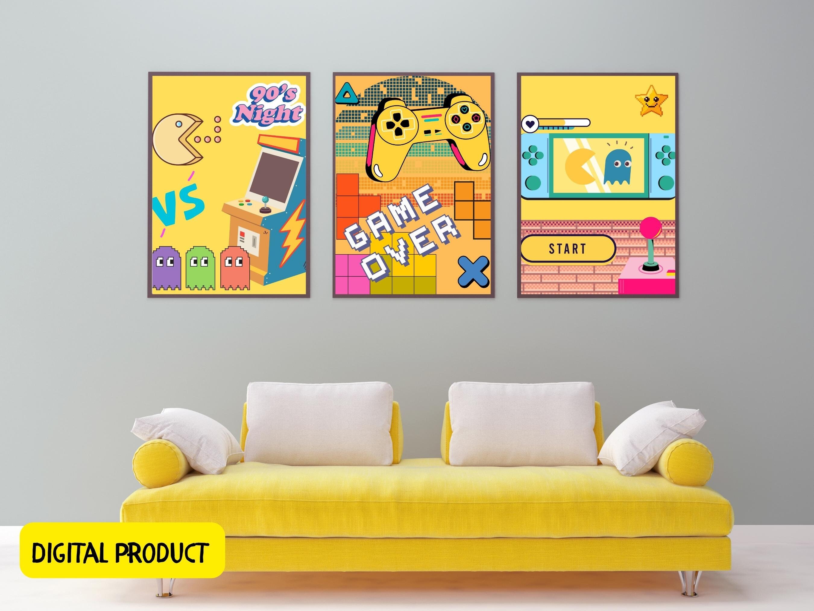 Retro Arcade Game Room Decor Printable Wall Art - Etsy