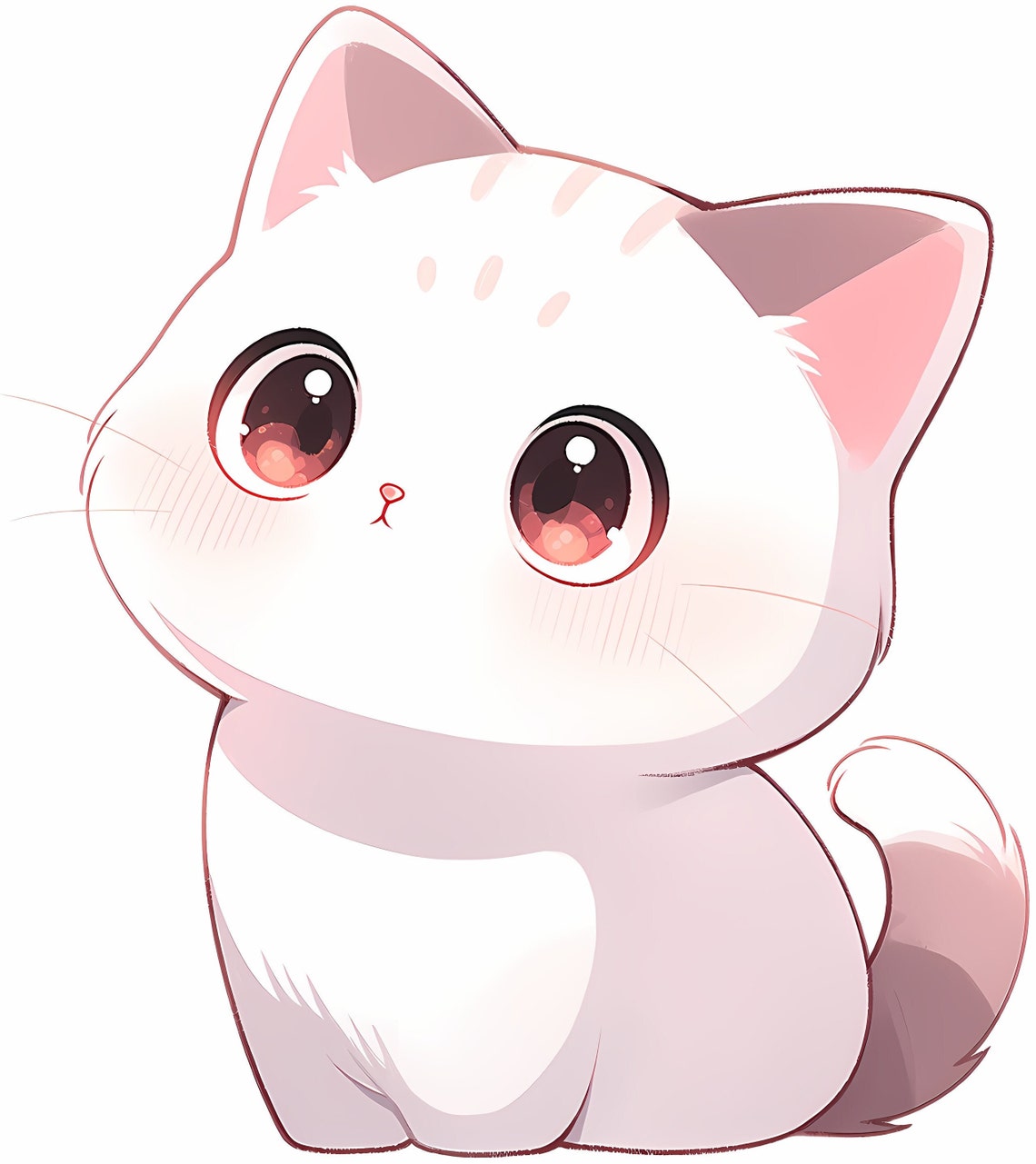 Kawaii Kitten Cat Clipart 50 PNG Bundle, Kitten Clipart Sticker, Cute ...