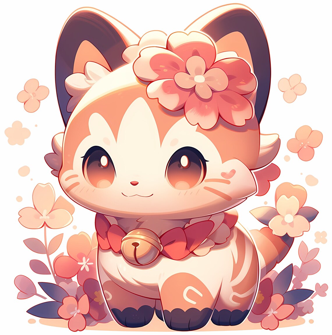 Kawaii Kitten Cat Clipart 50 PNG Bundle, Kitten Clipart Sticker, Cute ...