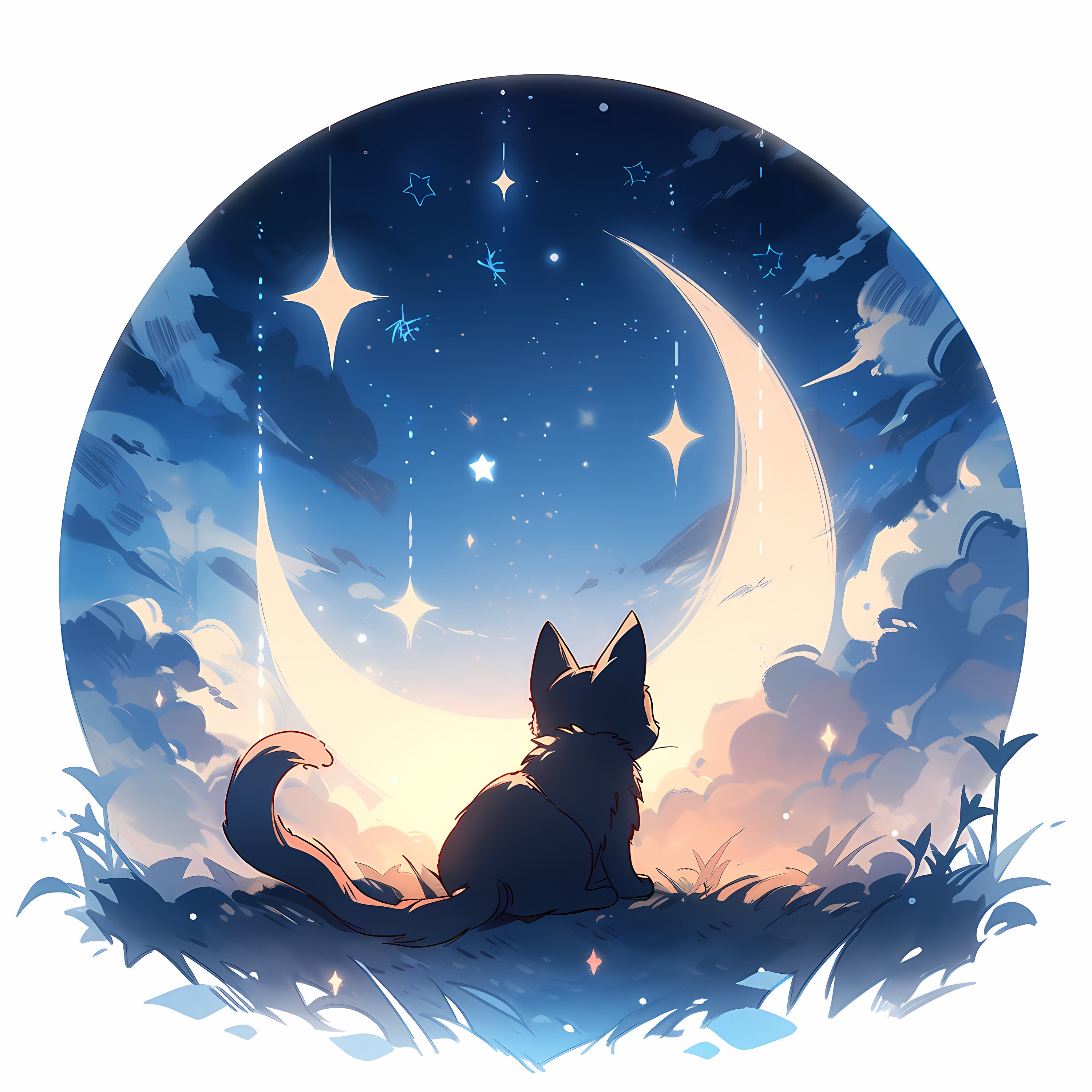 Moon Night Cat Clipart Bundle 80 PNG Bundle Kitten Clipart - Etsy
