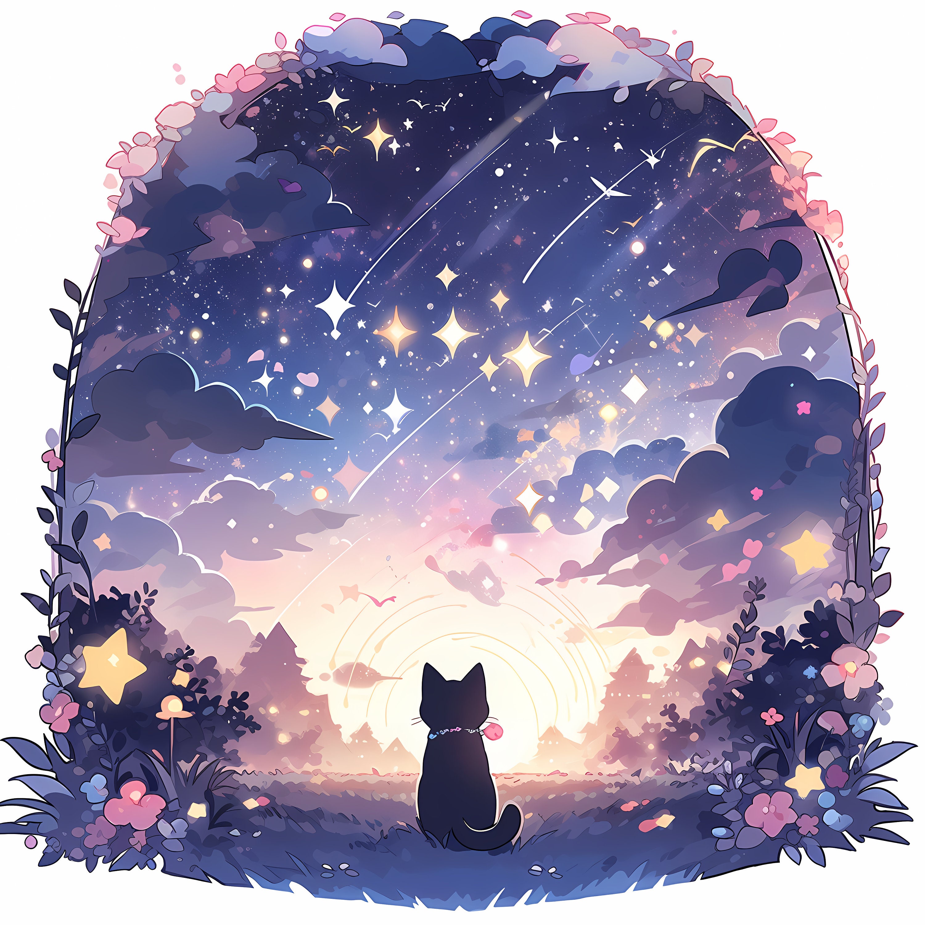 Moon Night Cat Clipart Bundle 80 PNG Bundle Kitten Clipart - Etsy