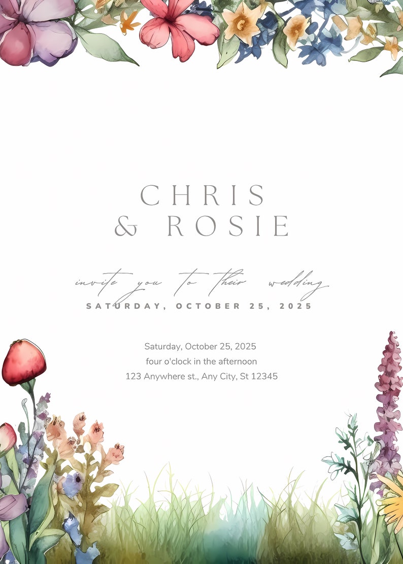 Watercolor Floral Borders Clipart PNG/SVG Bundle, Wild Flowers Art ...