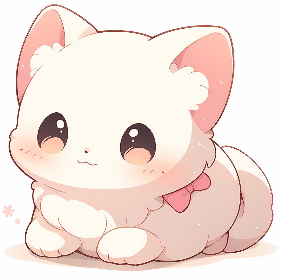 Kawaii Kitten Cat Clipart 50 PNG Bundle, Kitten Clipart Sticker, Cute ...