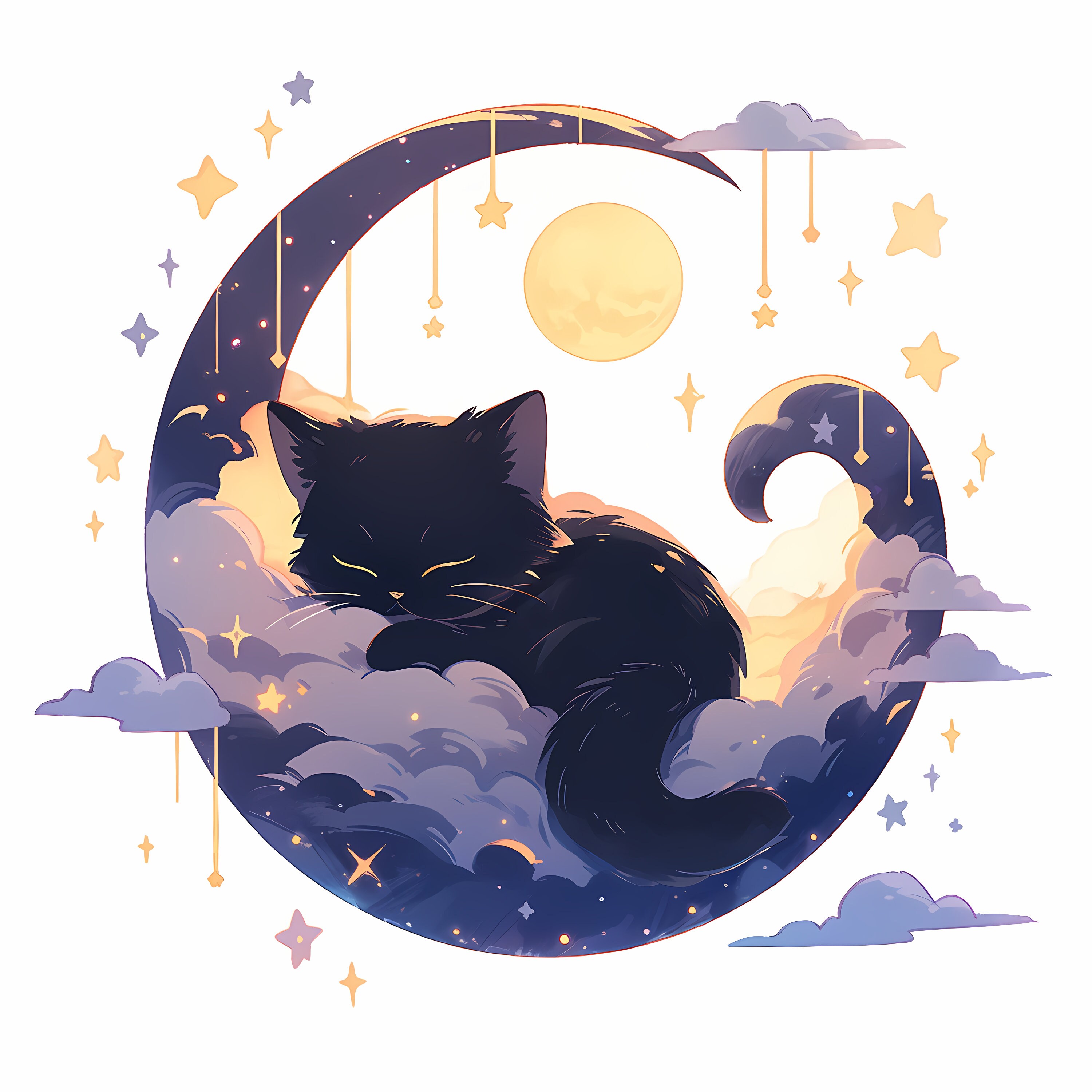 Moon Night Cat Clipart Bundle 80 PNG Bundle Kitten Clipart - Etsy