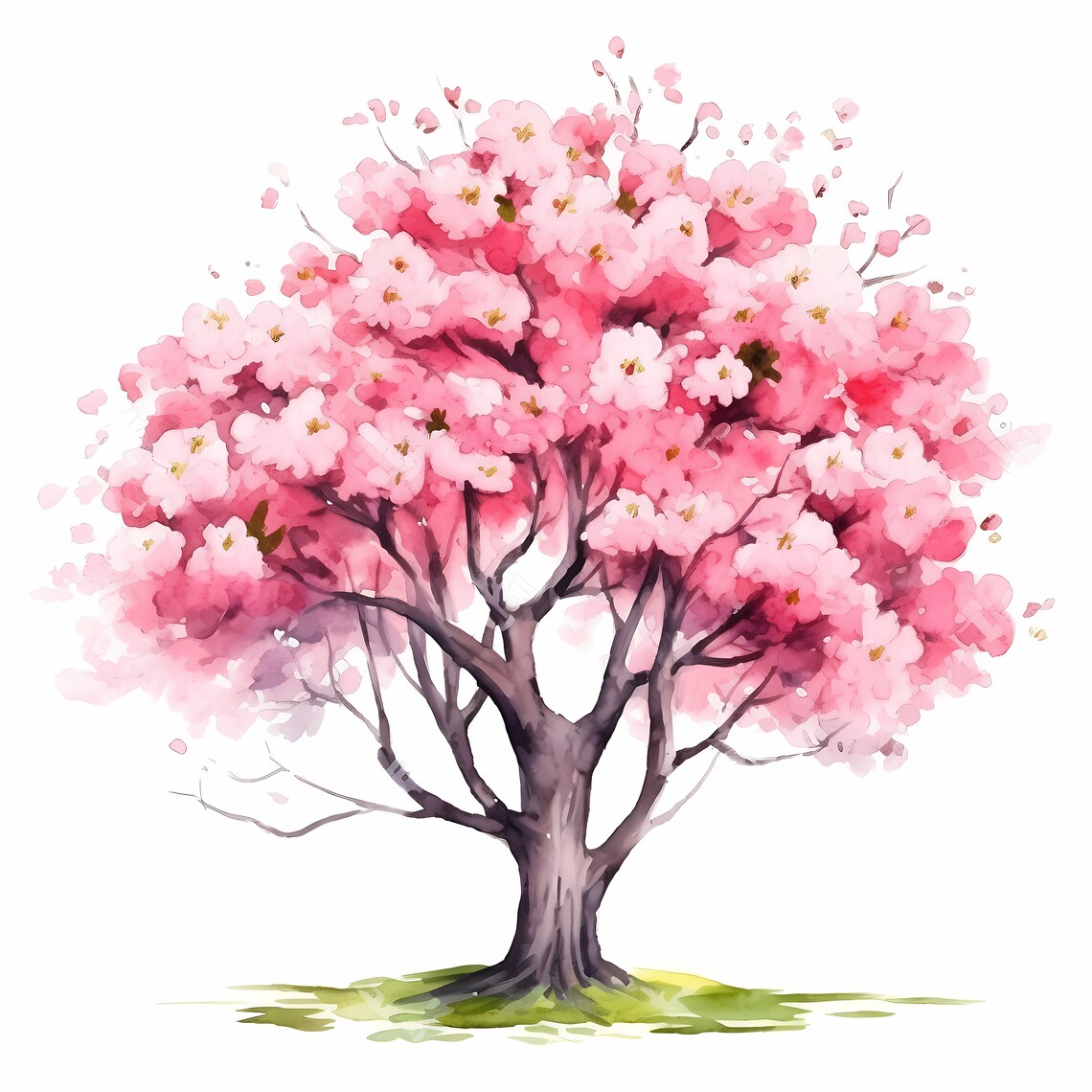 Sakura Tree Floral Clipart Bundle 20 PNG Bundle, Floral Watercolor Art ...