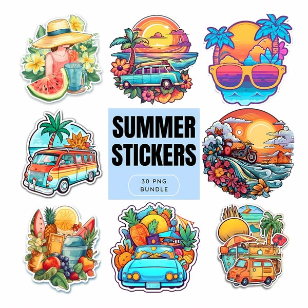 Summer Stickers - Etsy