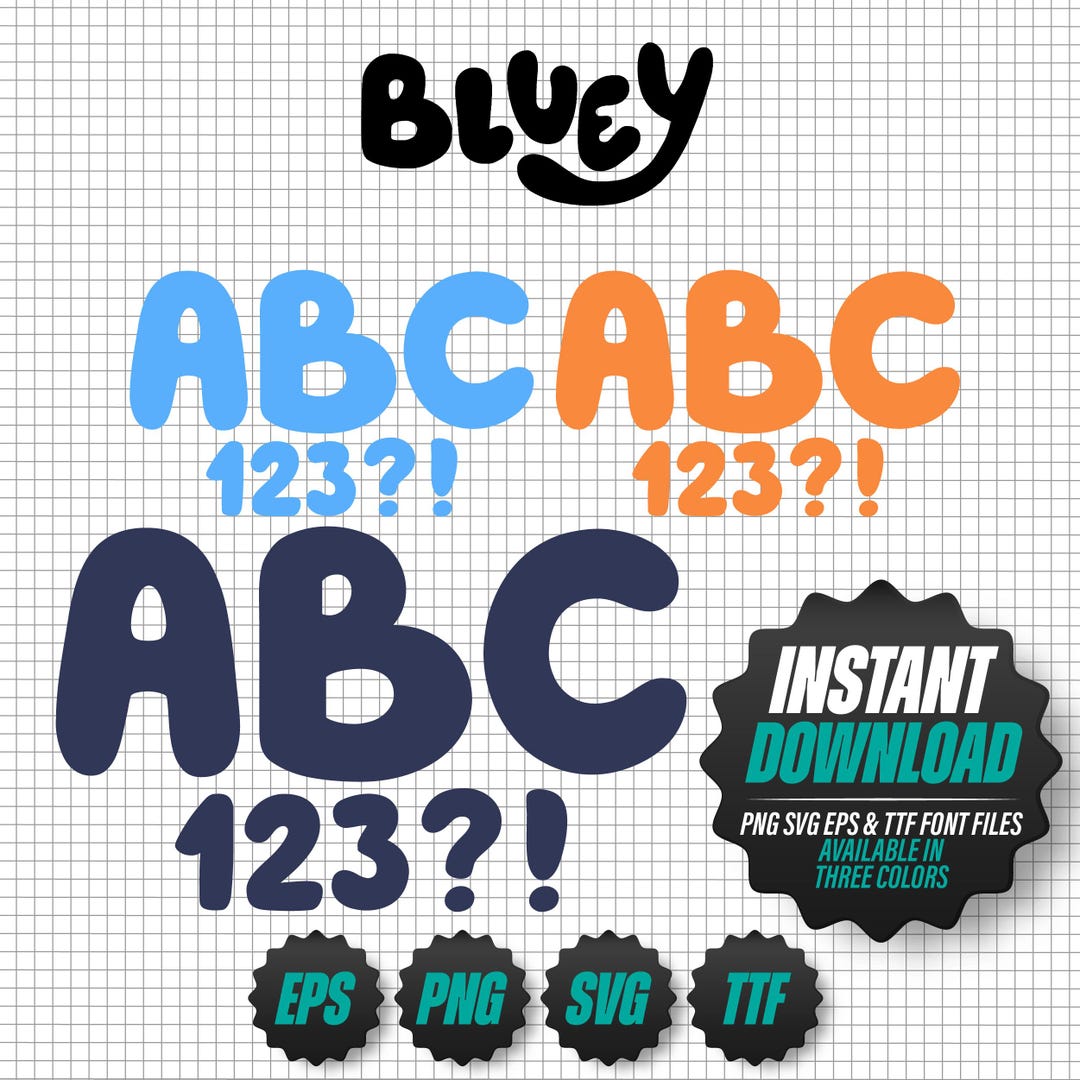 Blue Dog Alphabet Svg, Alphabets & Numbers Svg, Blue Dog Font for ...