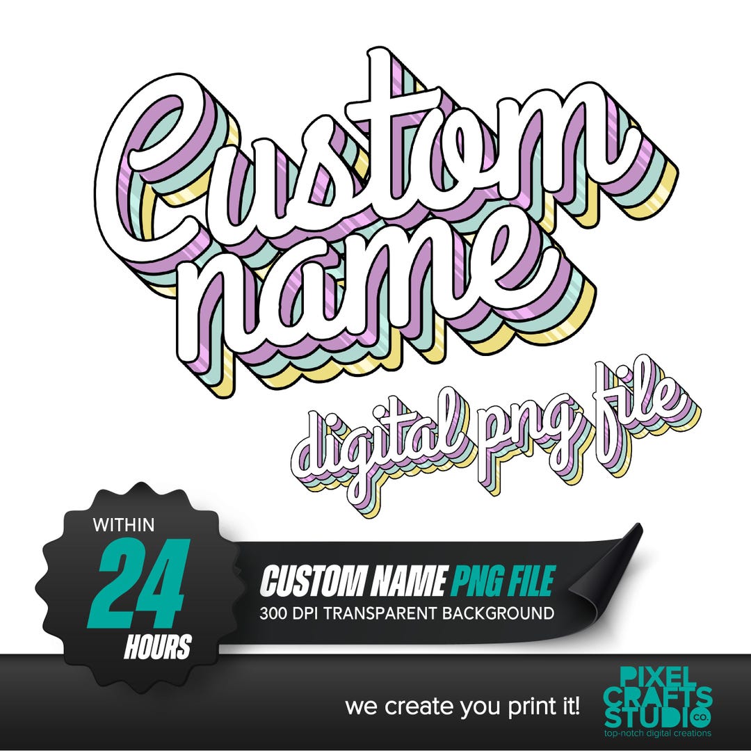 Custom Name Png File Custom Text Skinny Cursive Straight Design Png ...