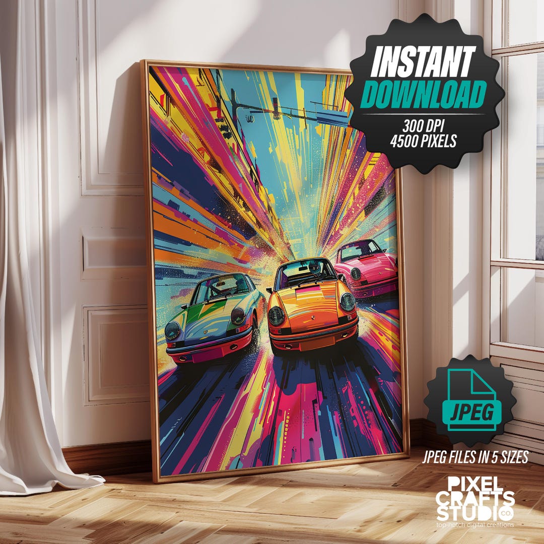Porsche Painting, Porsche Wall Art, Minimal Porsche Design, Porsche ...
