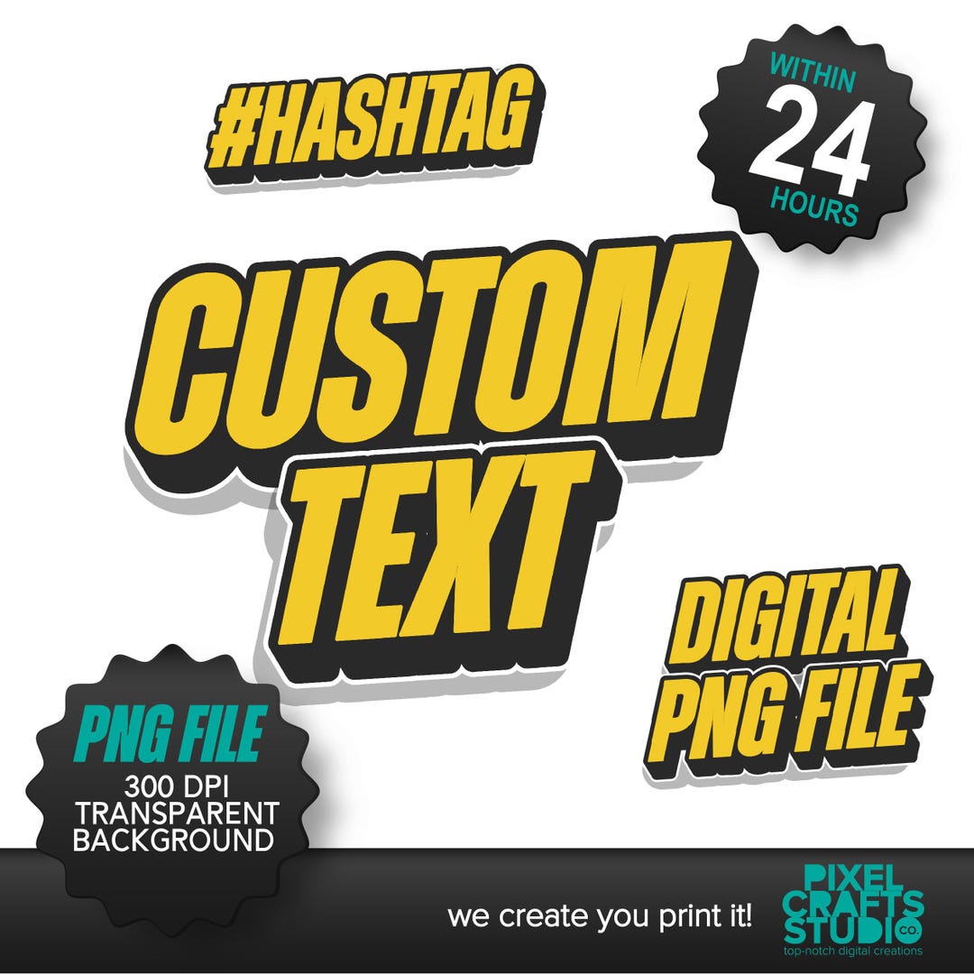 Custom Name Custom Text Embossed Yellow Bold Black Shadow Design Png ...