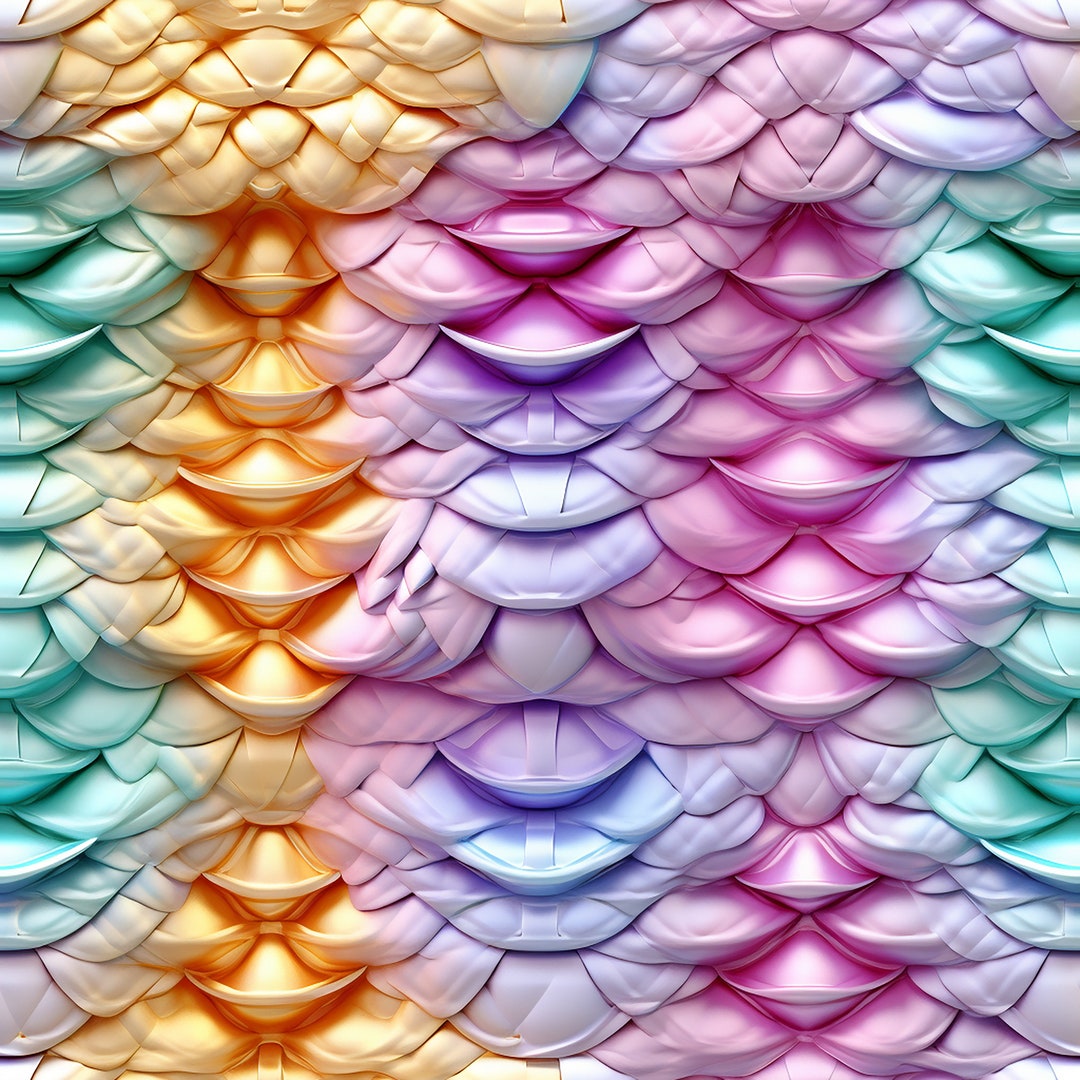 3D Inflated Rainbow Puff Pattern Printable Digital Paper Seamless ...