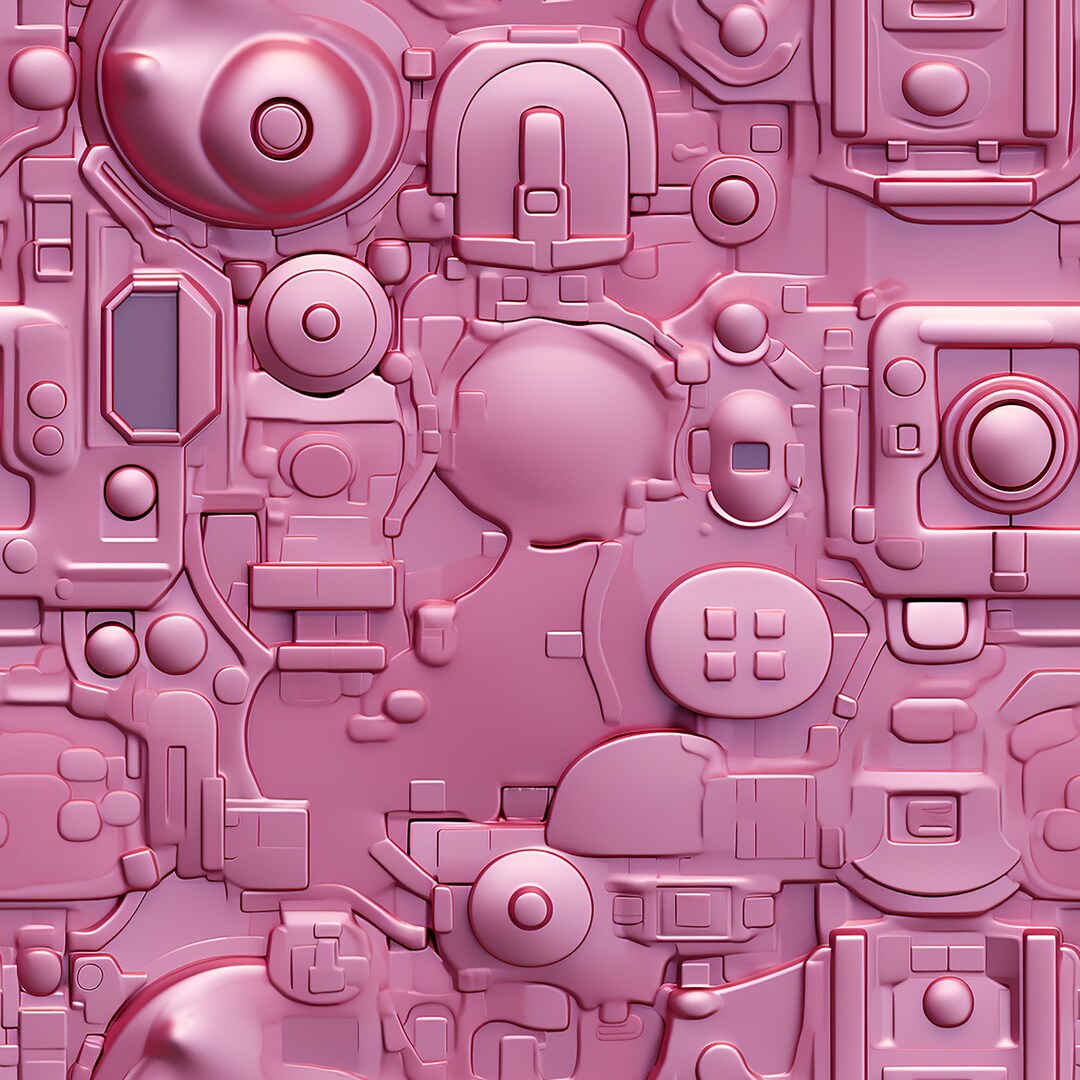 3D Inflated Pink Puff Pattern Printable Digital Paper Seamless ...