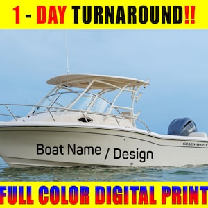 Custom Boat Name Decal, Free Shipping, Boat Vinyl Lettering, Custom ...