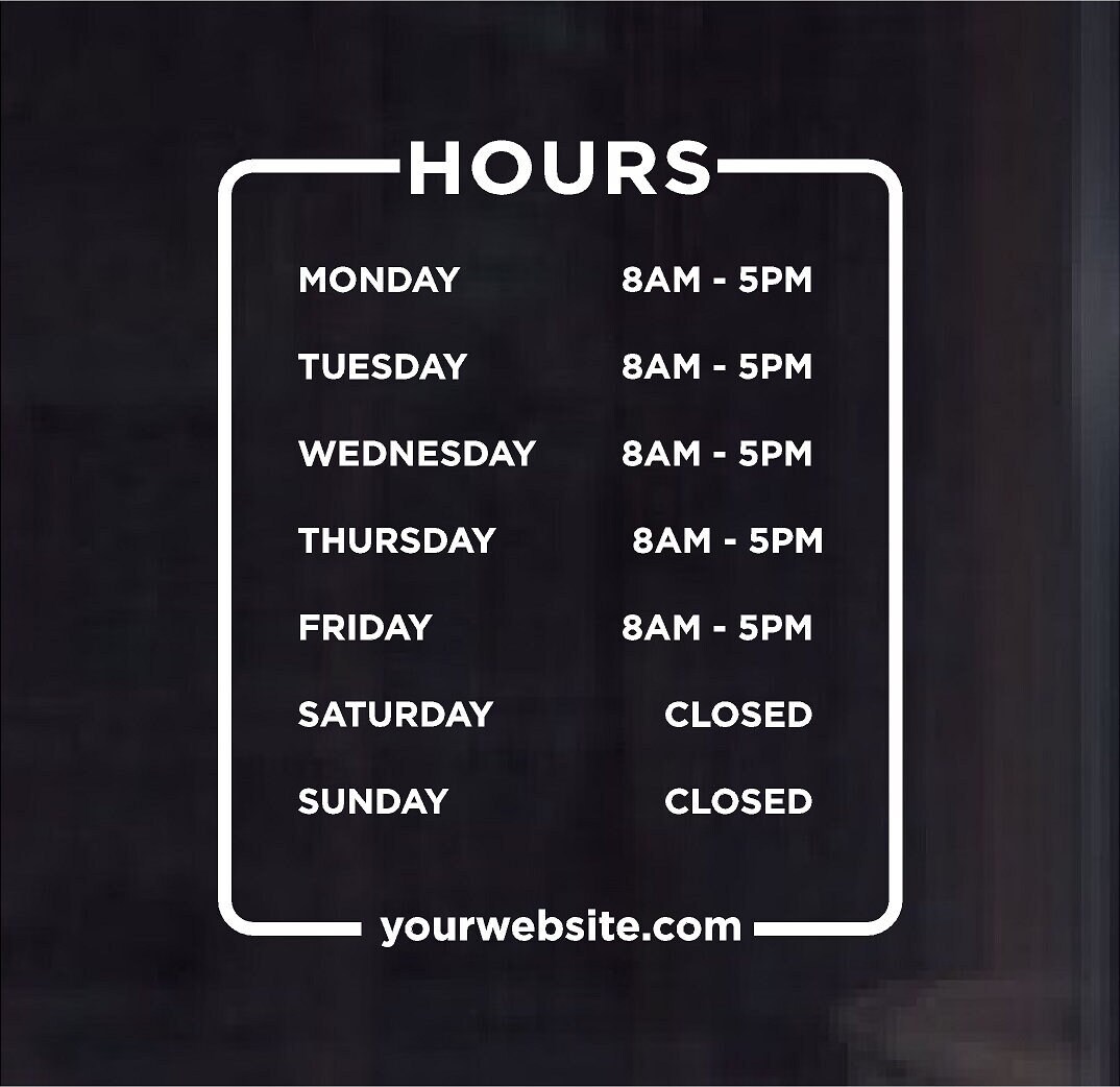 Vinyl Office Hours Sign Template