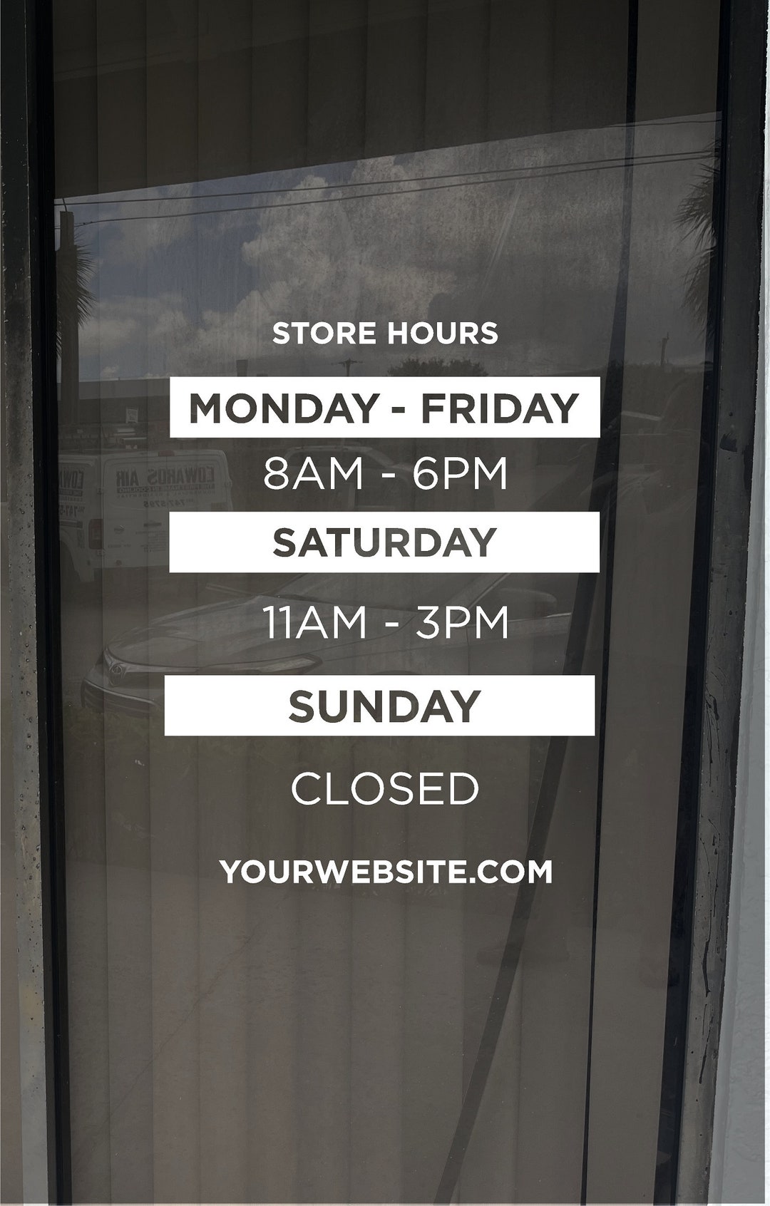 Store Hours Vinyl Decal, FREE SHIPPING - 5 Star Seller, Hours of ...