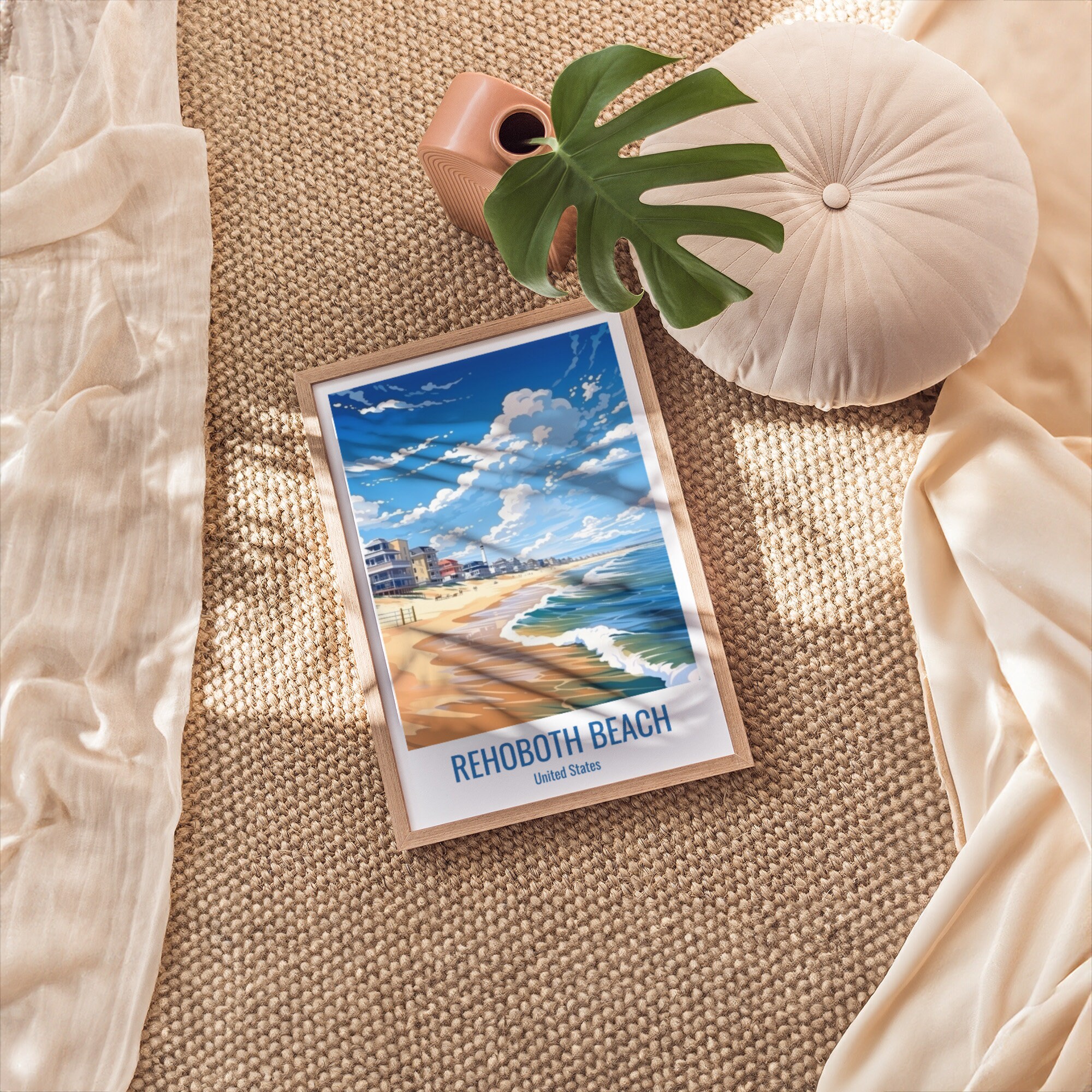 Rehoboth Beach Delaware Poster | DE Atlantic Beach Wall Art | Boardwalk ...