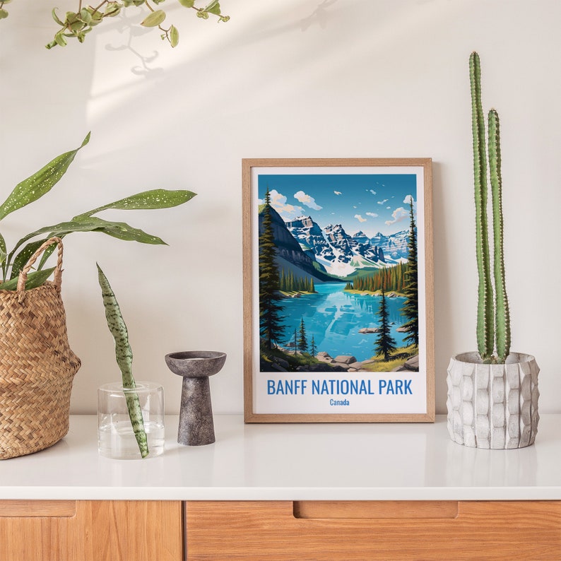 Banff National Park Travel Print Poster Banff Gift Vertical Adventure Wall Art Banff Home Decor ...