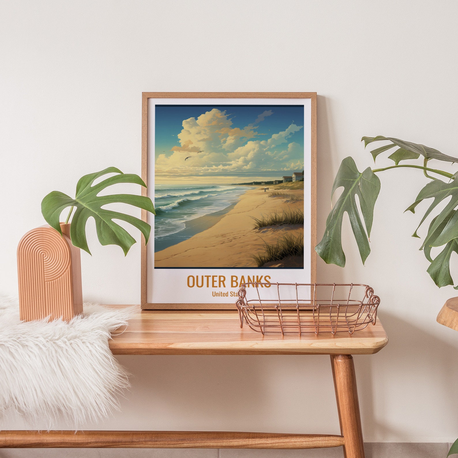 Outer Banks Travel Poster | OBX North Carolina Wall Art | Cape Hatteras ...
