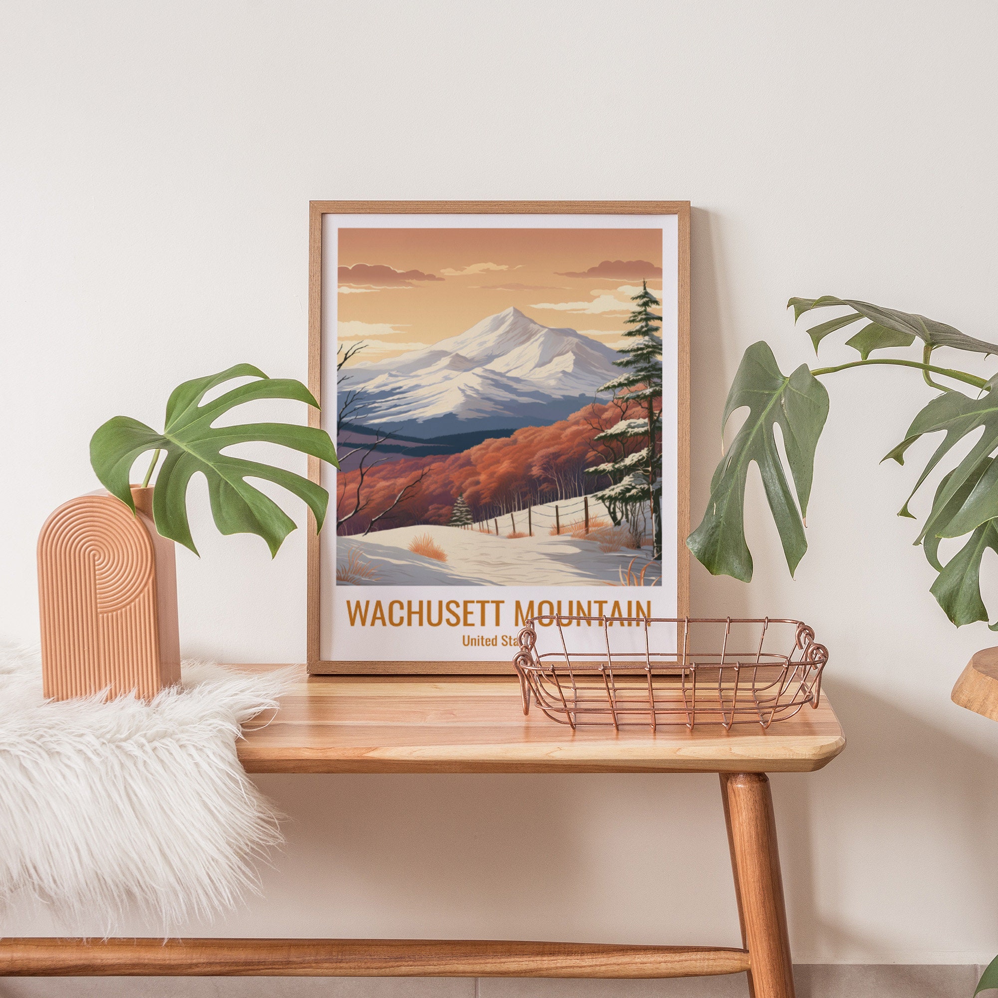 Wachusett Mountain Travel Print Poster Wachusett Gift Vertical ...