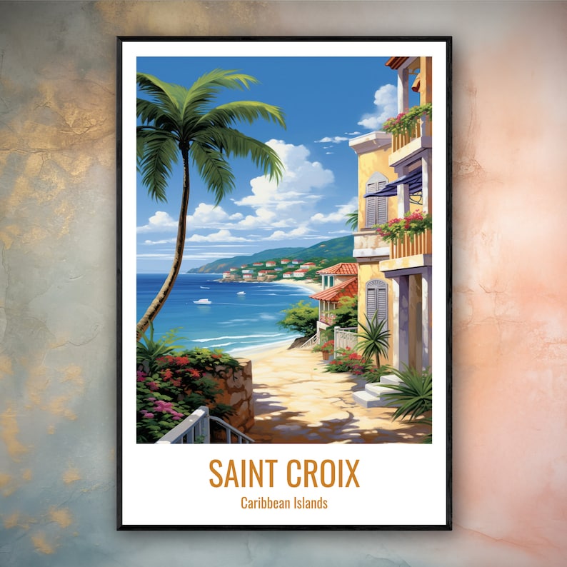 Saint Croix Travel Print Poster Saint Croix Gift Vertical Adventure ...