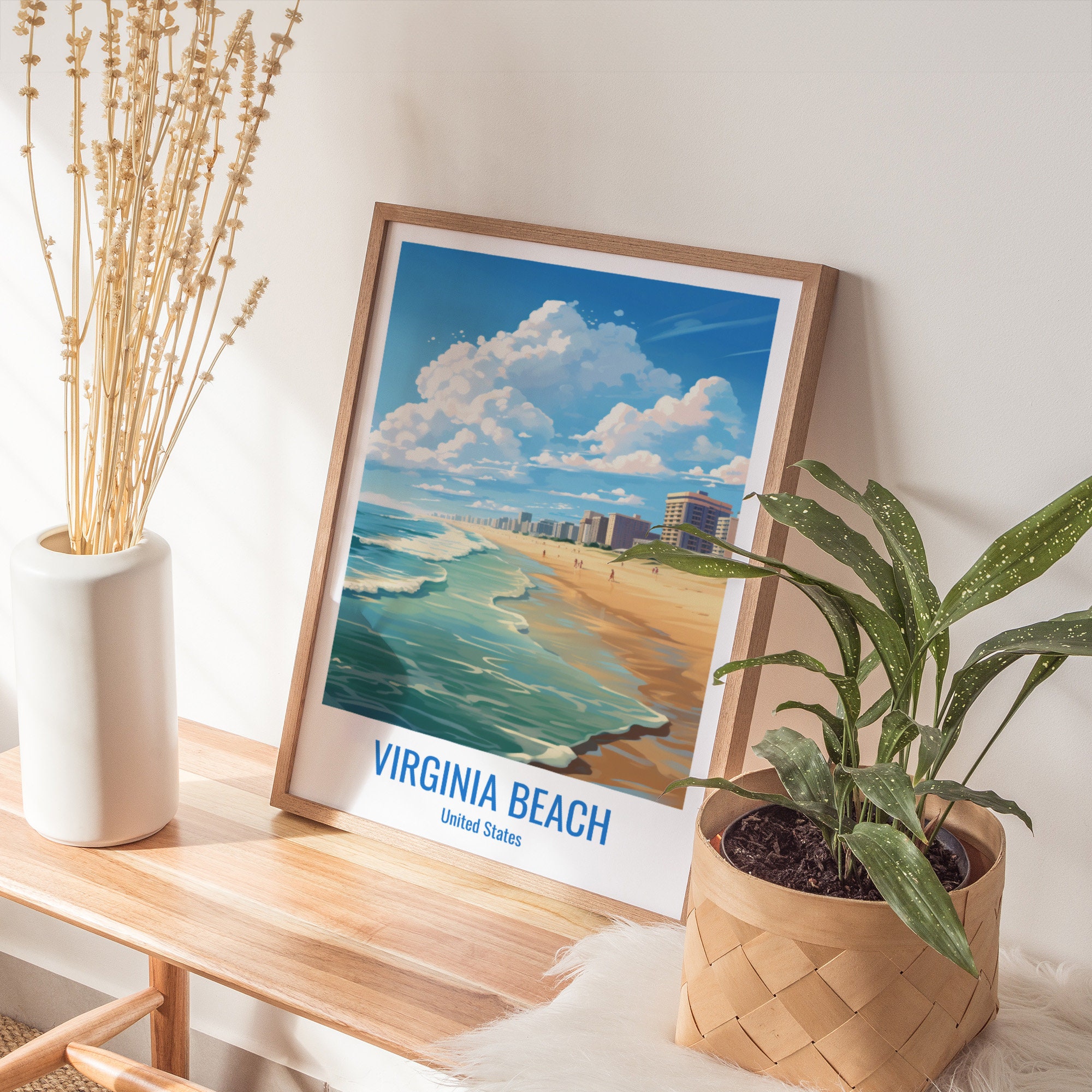 Virginia Beach Travel Print Poster Virginia Gift Vertical Adventure ...