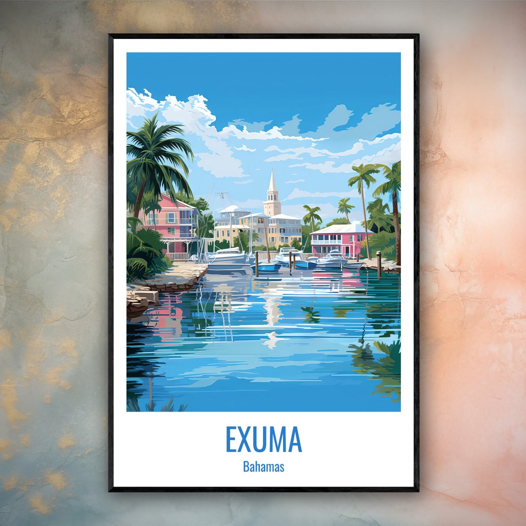 Exuma Travel Print Poster Exuma Gift Vertical Adventure Wall - Etsy