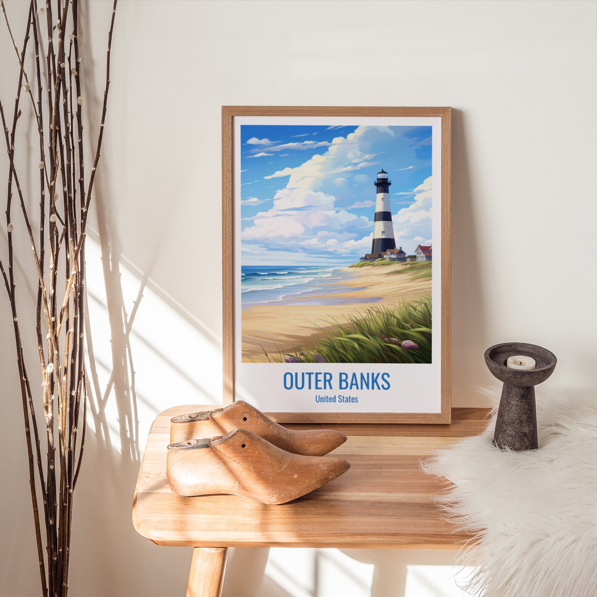 Outer Banks Travel Print Poster Outer Banks Gift Vertical Adventure ...
