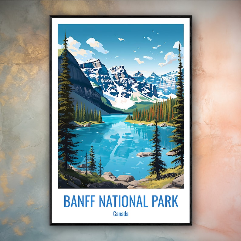 Banff National Park Travel Print Poster Banff Gift Vertical Adventure ...
